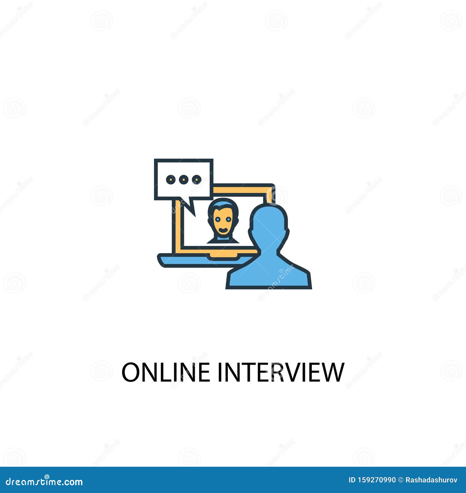 Online Interview Concept 2 Colored Icon Stock Vector - Illustration of ...
