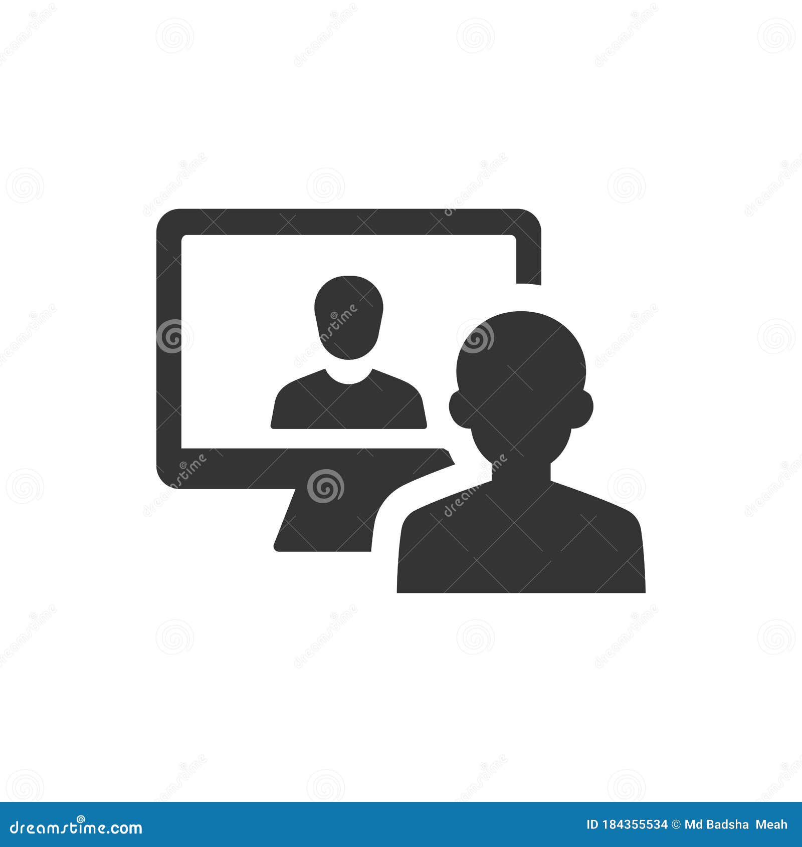 Online Interview Icon stock vector. Illustration of sign - 184355534