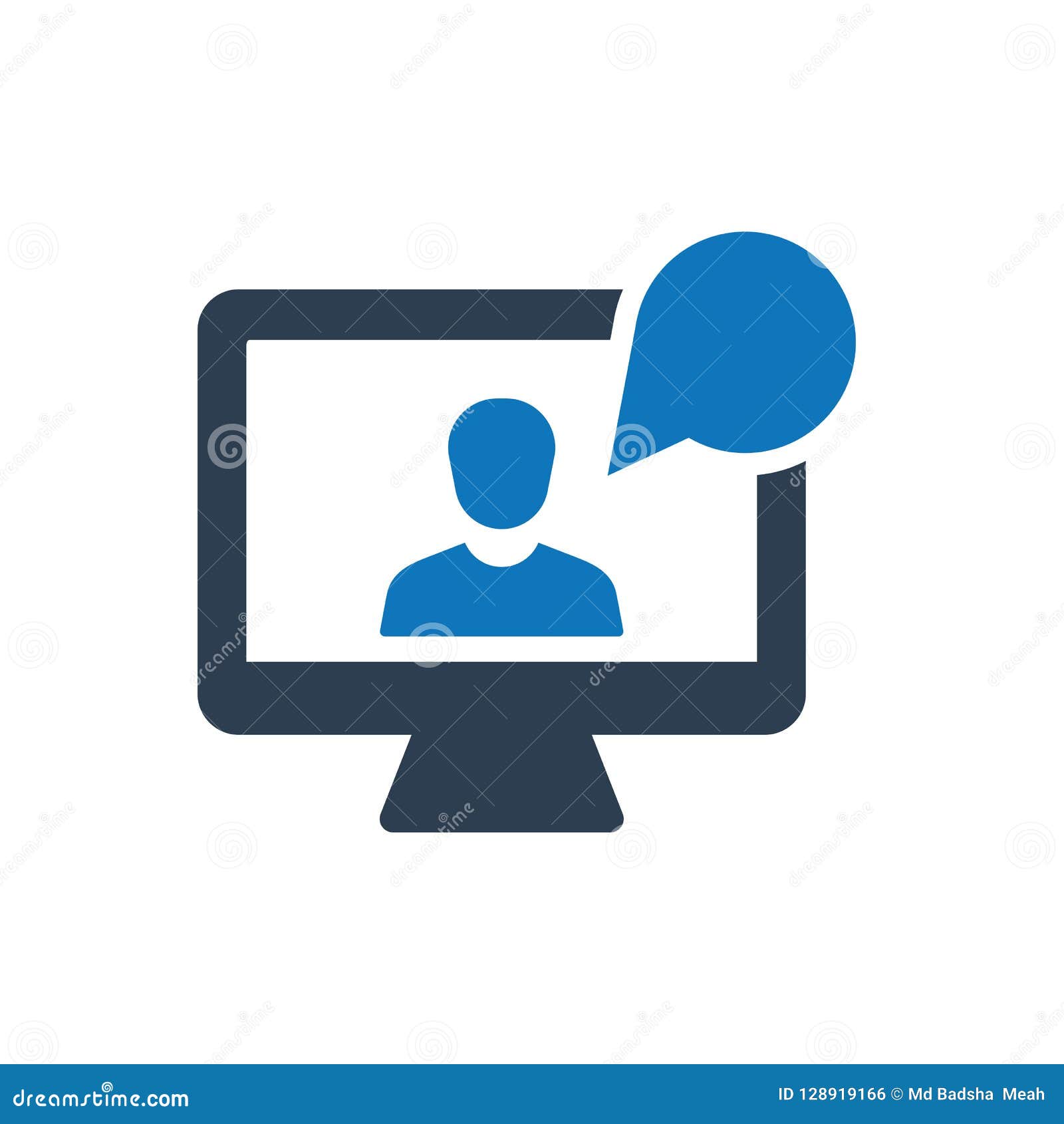 Online Interview Icon stock vector. Illustration of communication ...
