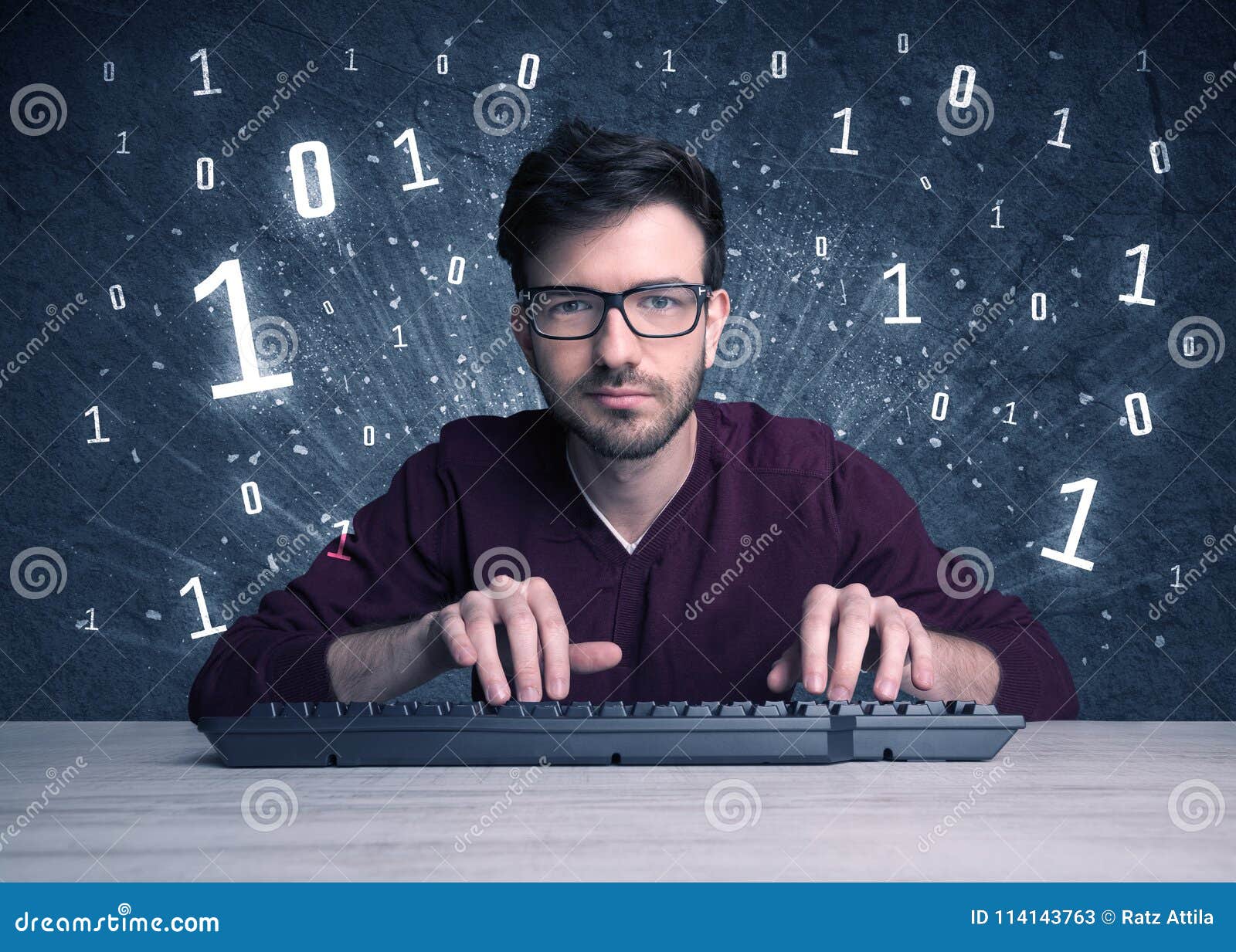 Online Intruder Geek Guy Hacking Codes Royalty-Free Illustration ...