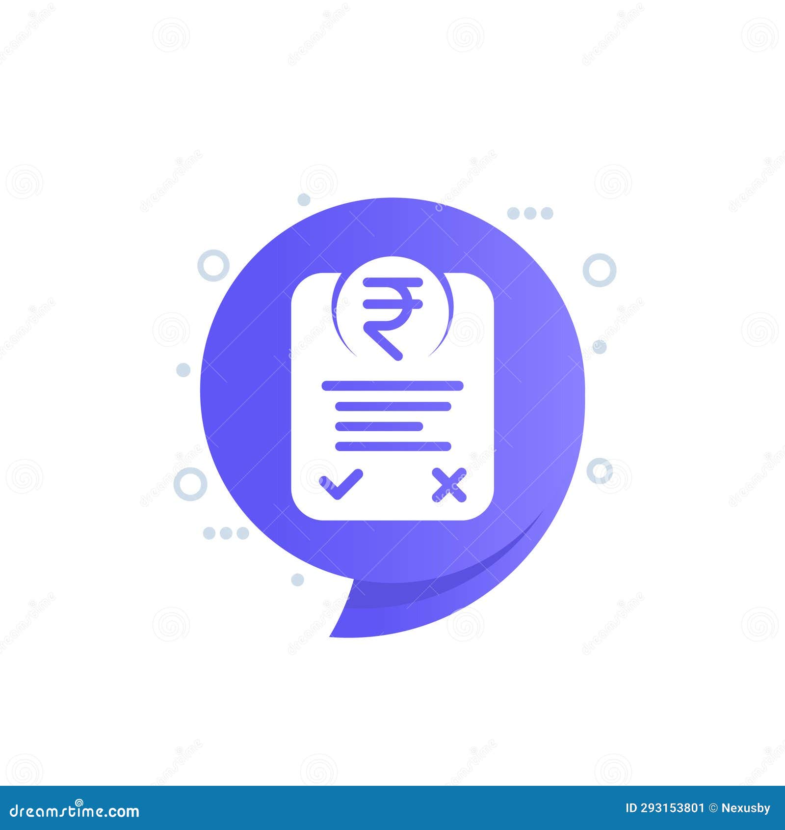 Online Invoice Icon with a Rupee Stock Illustration - Illustration of ...