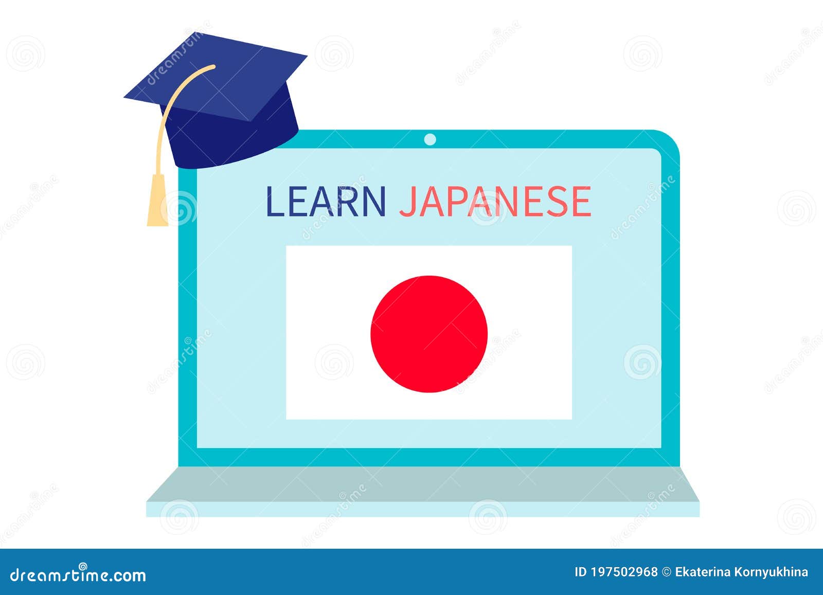 Online Japanese Learning, Distance Education Concept. Language Training ...