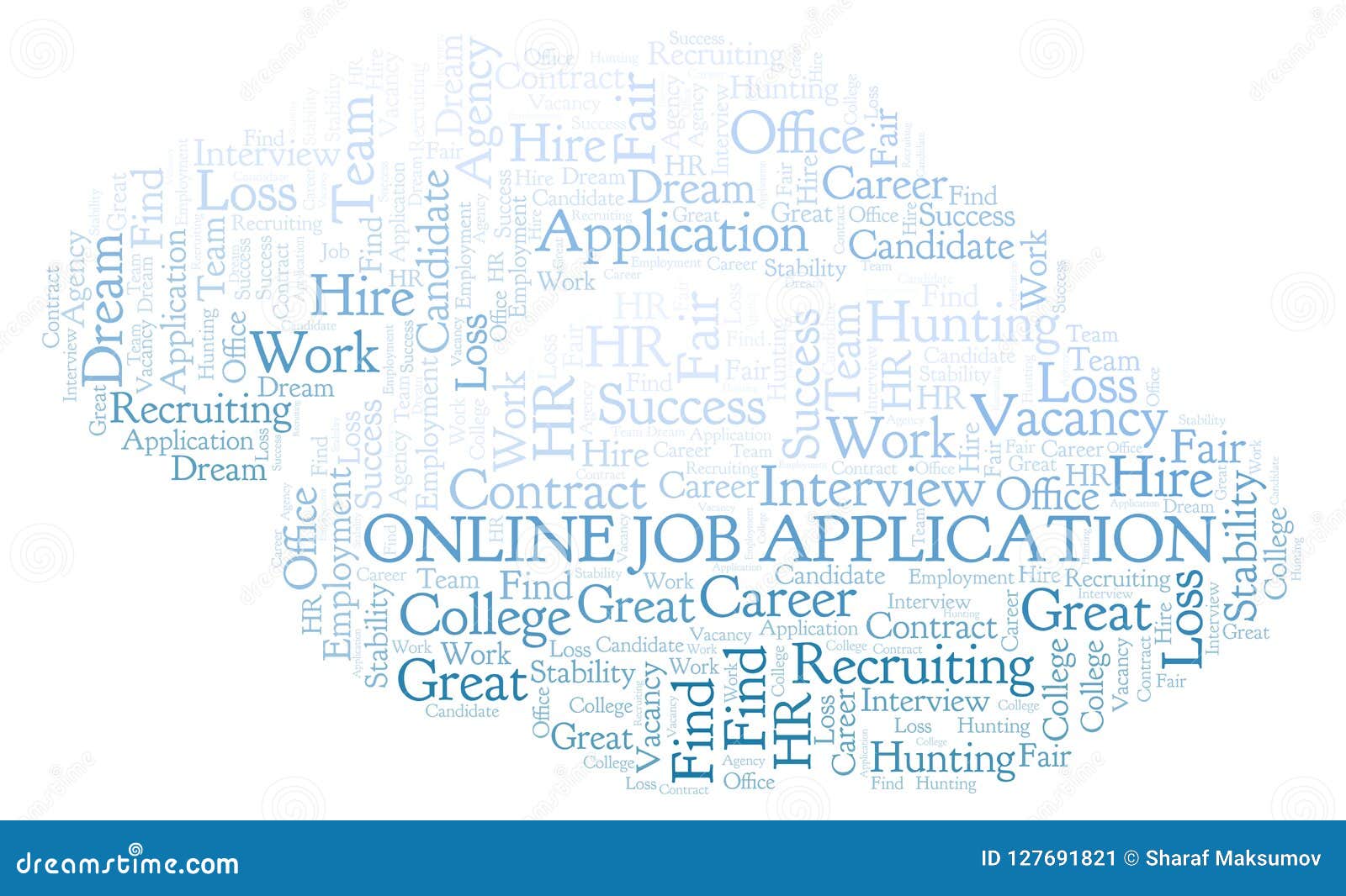 Online Job Application Word Cloud. Stock Illustration - Illustration of ...