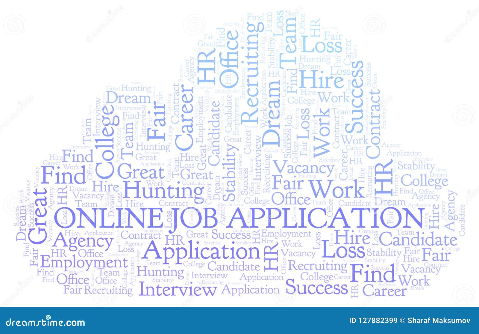 Online Job Application Word Cloud. Stock Illustration - Illustration of ...