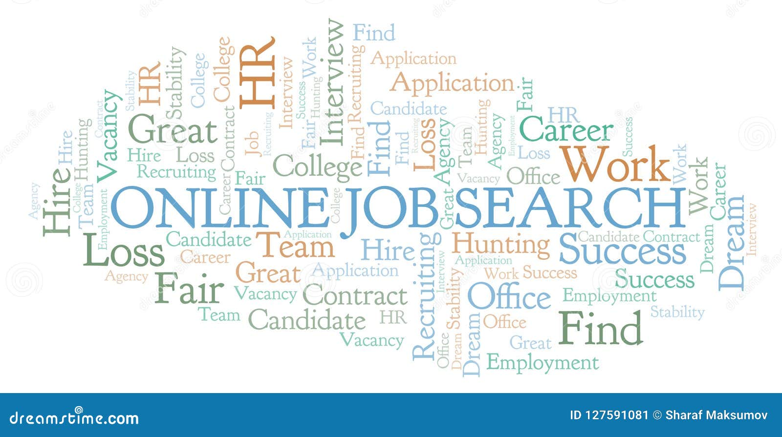 Online Job Search Word Cloud. Stock Illustration - Illustration of card ...