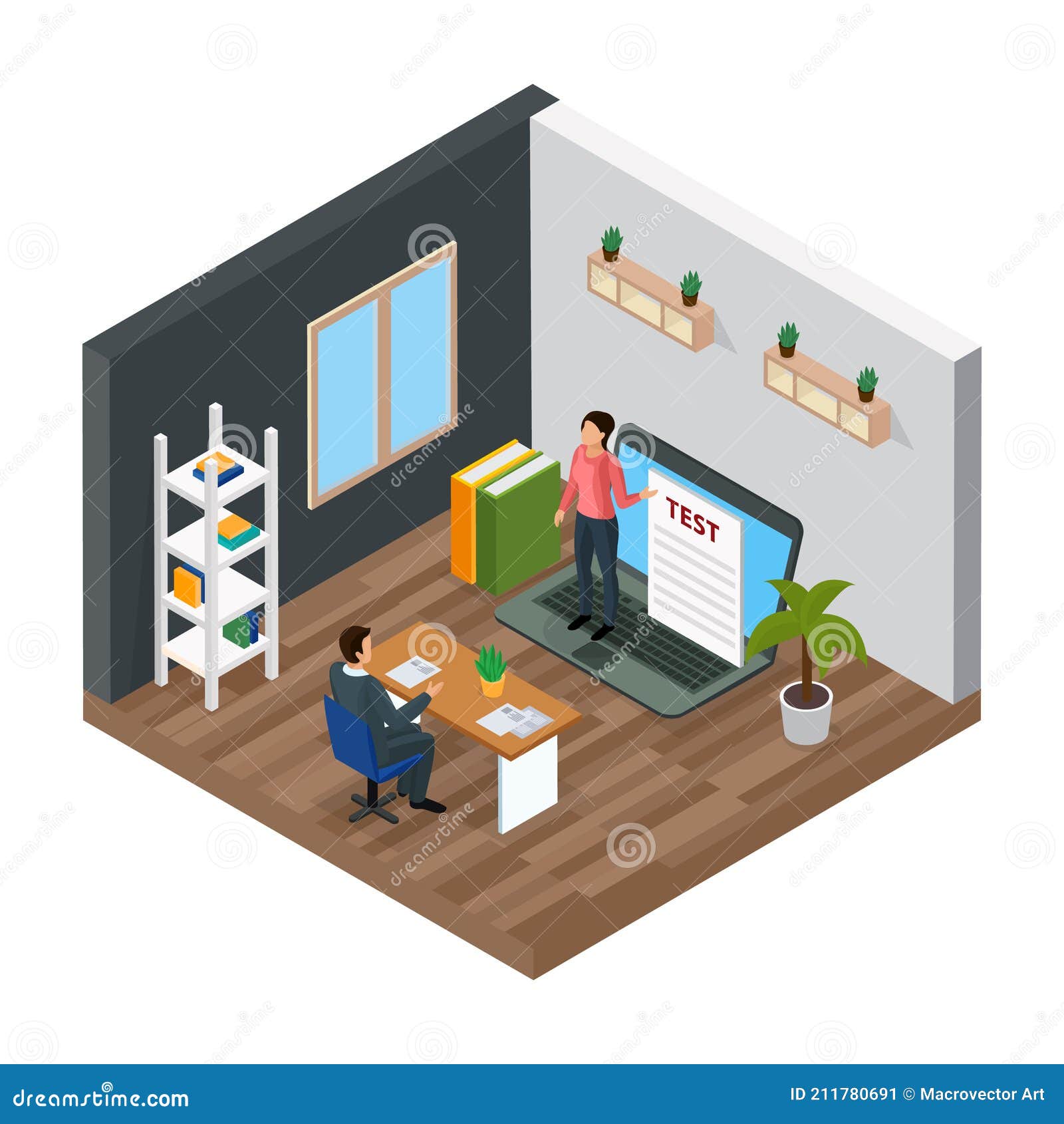 Online Knowledge Test Isometric Composition Stock Vector - Illustration ...