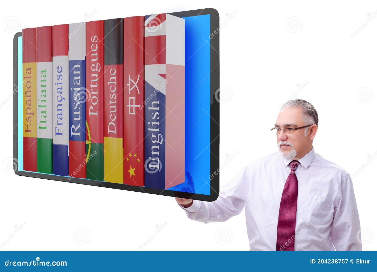 Online Language Learning with Businessman Stock Image - Image of ...