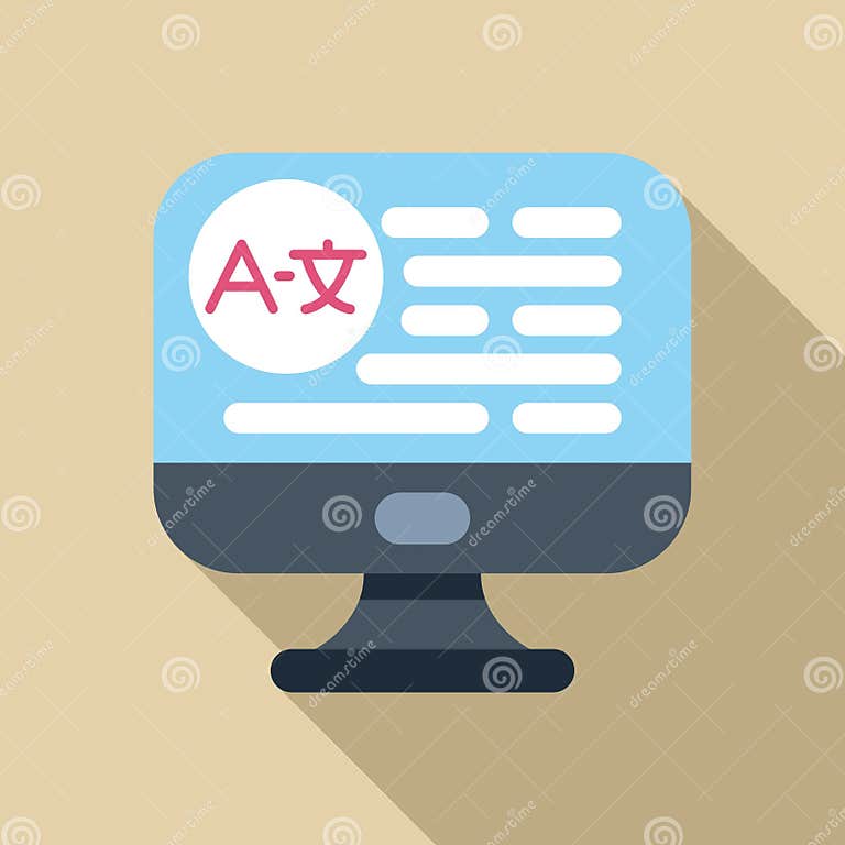 Online Language Translator Software Translating Text on Computer Screen ...