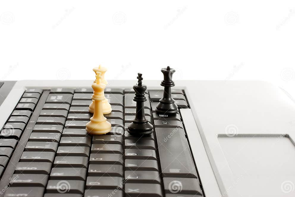 Online laptop chess stock photo. Image of games, gaming - 9344508
