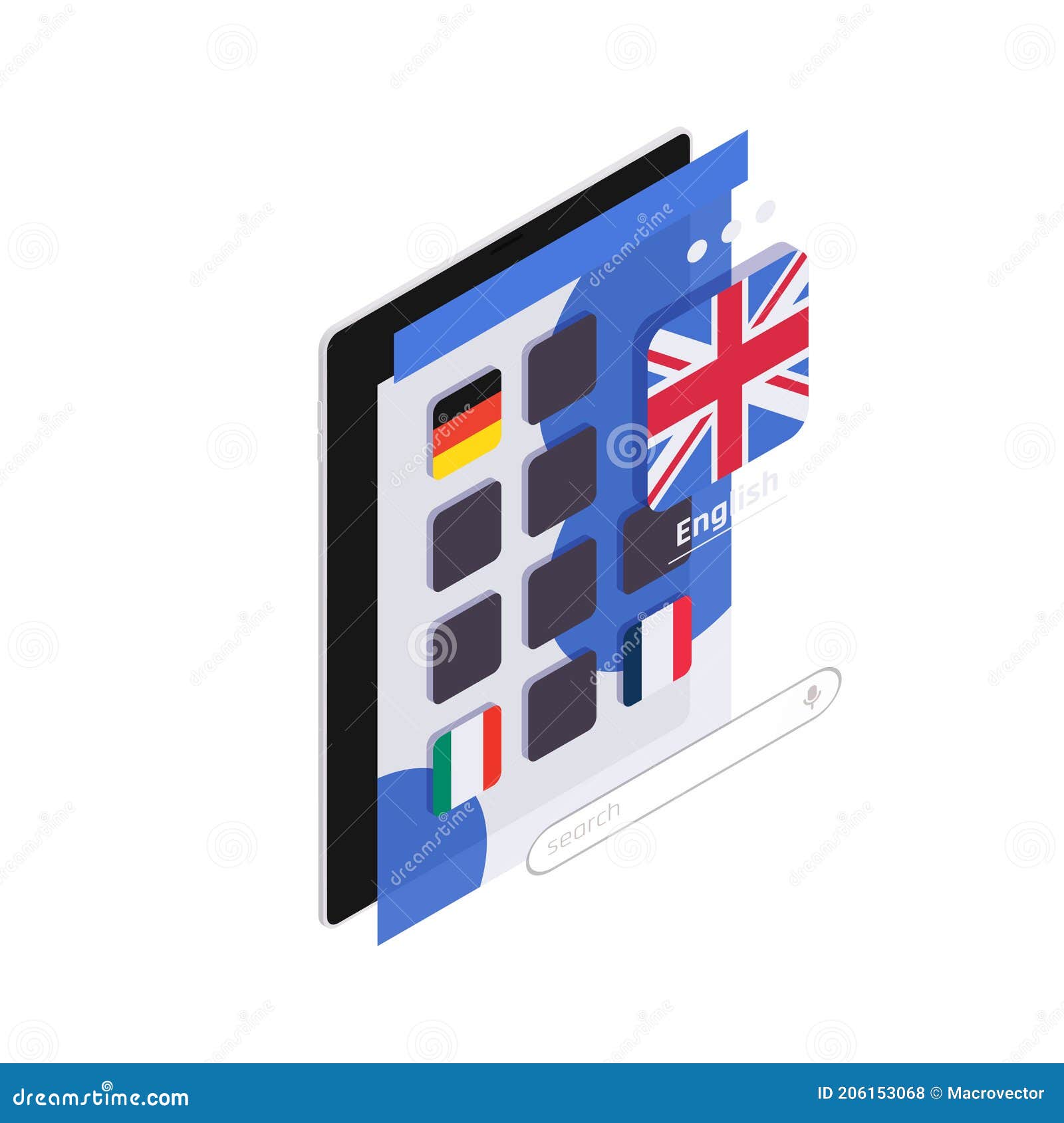 Language Learning App Concept Stock Vector - Illustration of emblem ...