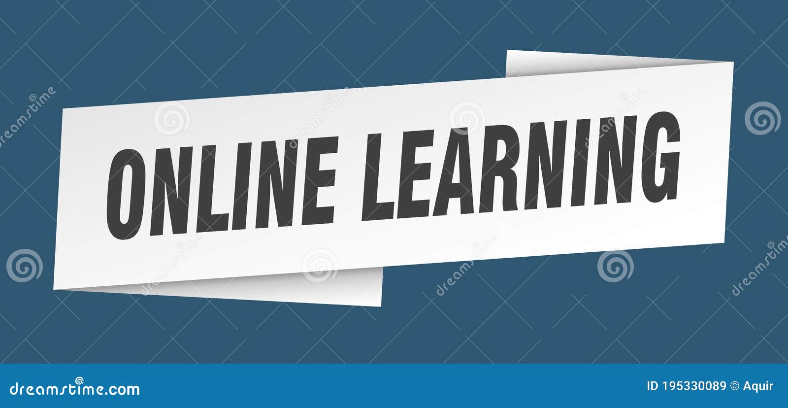 Online Learning Banner Template. Ribbon Label Sign. Sticker Stock ...