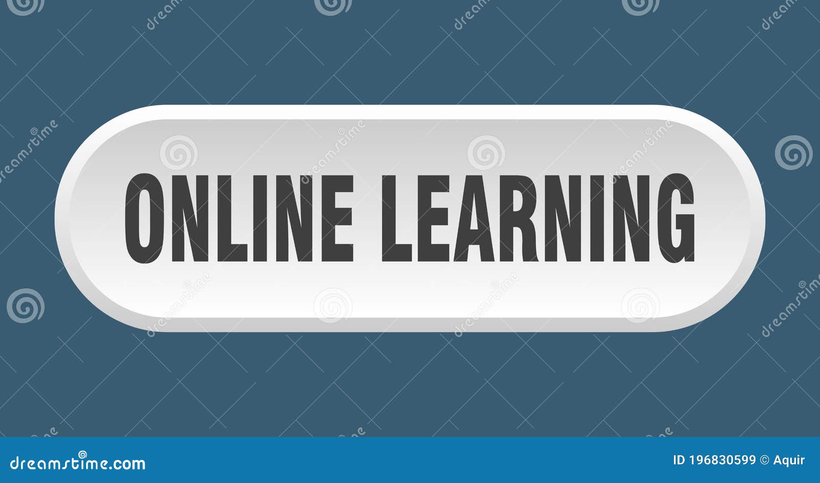 Online Learning Button. Rounded Sign on White Background Stock Vector ...