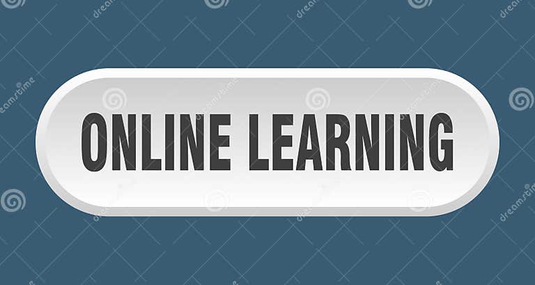 Online Learning Button. Rounded Sign on White Background Stock Vector ...