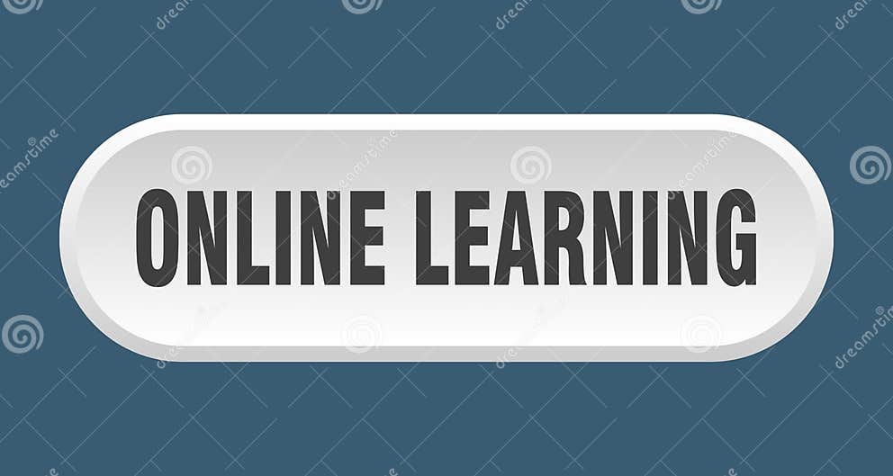 Online Learning Button. Rounded Sign on White Background Stock Vector ...