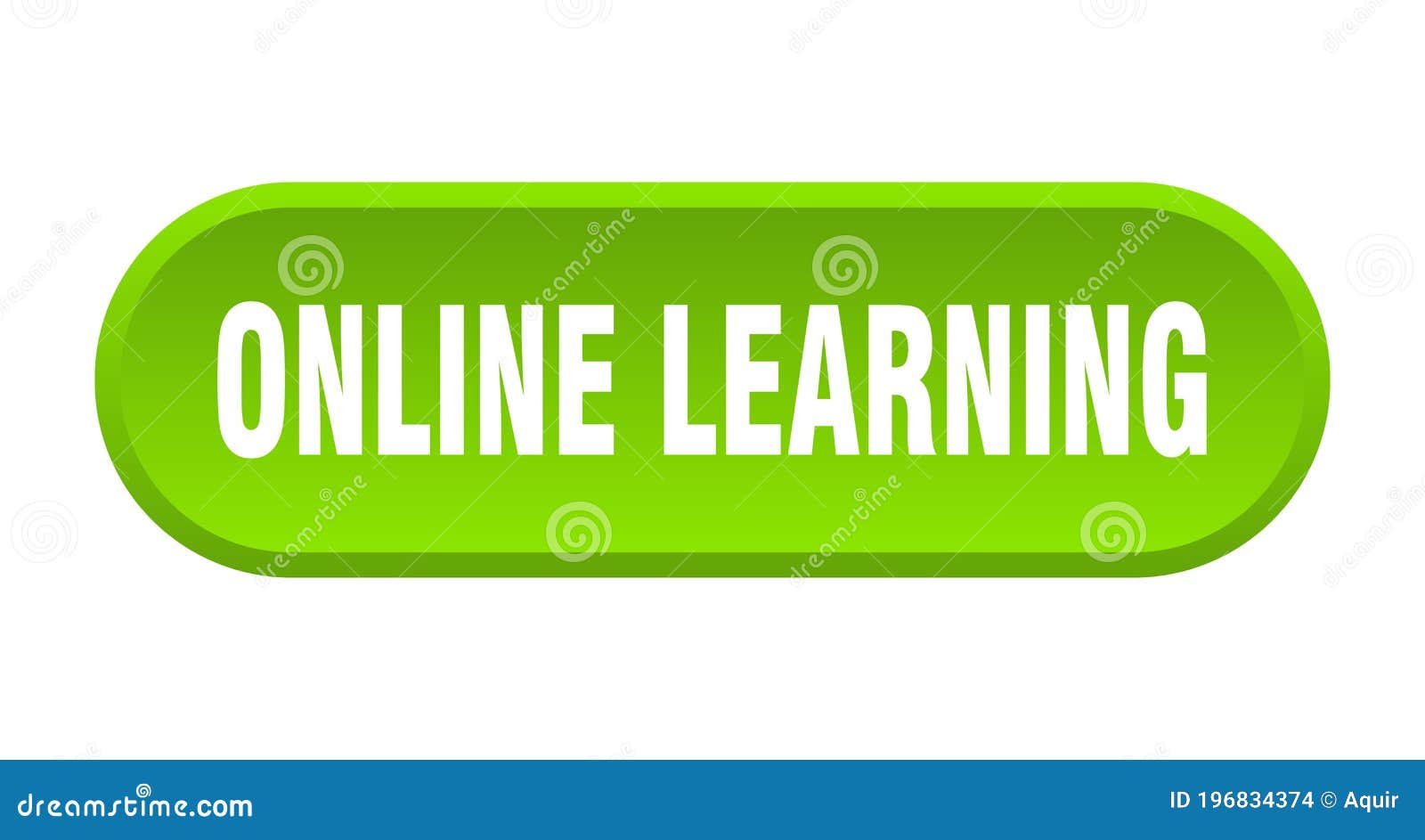 Online Learning Button. Rounded Sign on White Background Stock Vector ...
