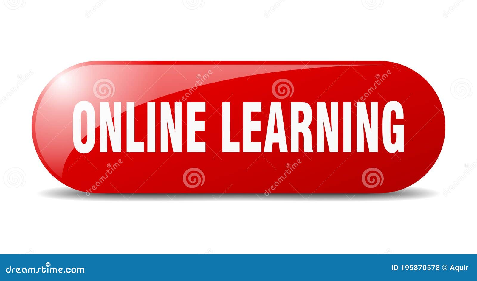 Online Learning Button. Sticker. Banner. Rounded Glass Sign Stock ...