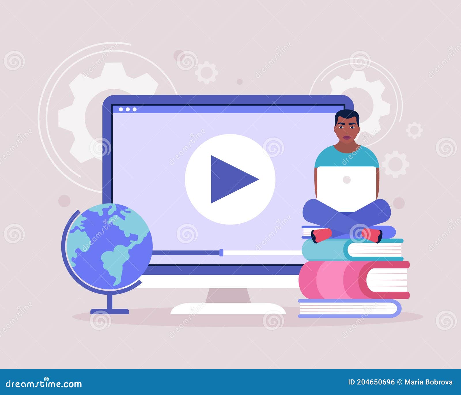 Online learning stock vector. Illustration of network - 204650696