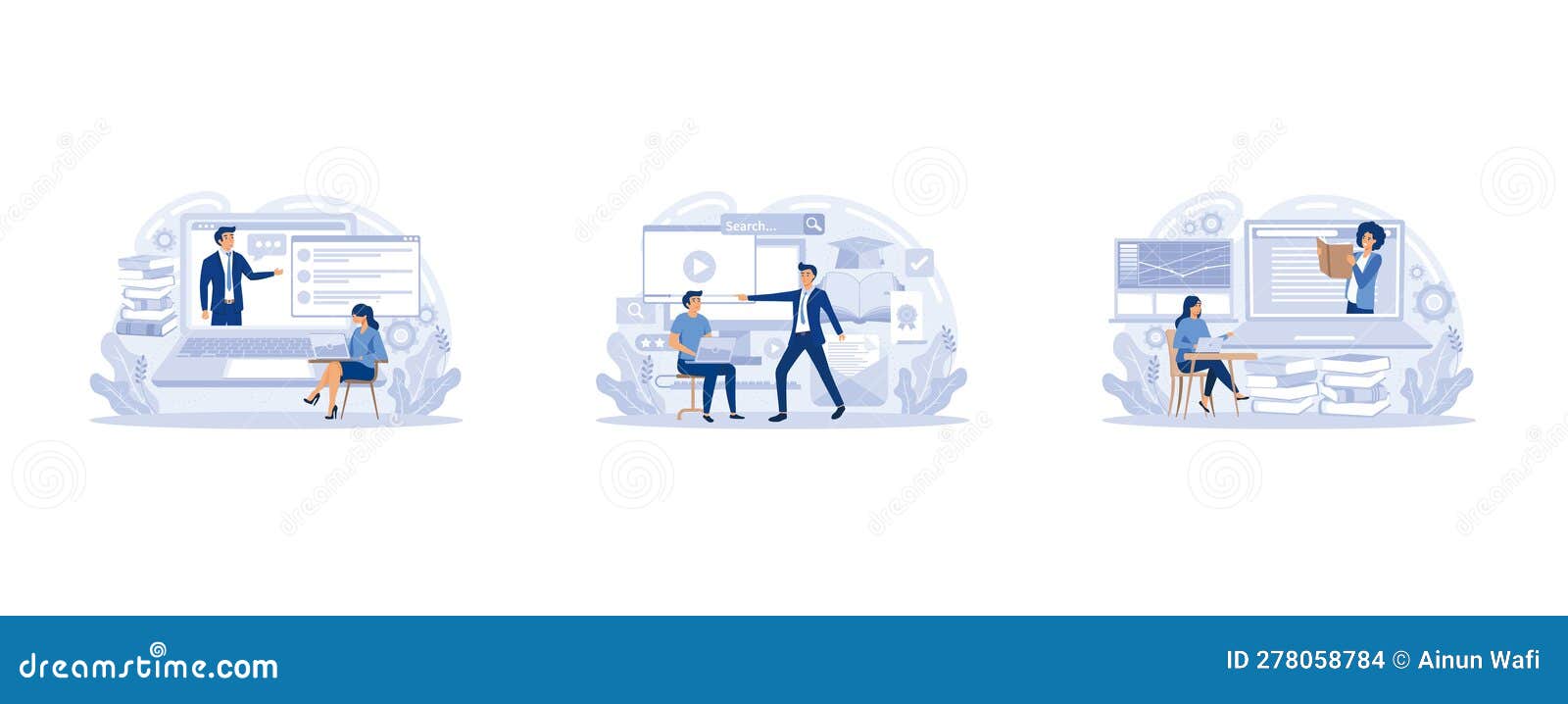 Online Learning Concept. Internet Classes. Online Learning Metaphors ...