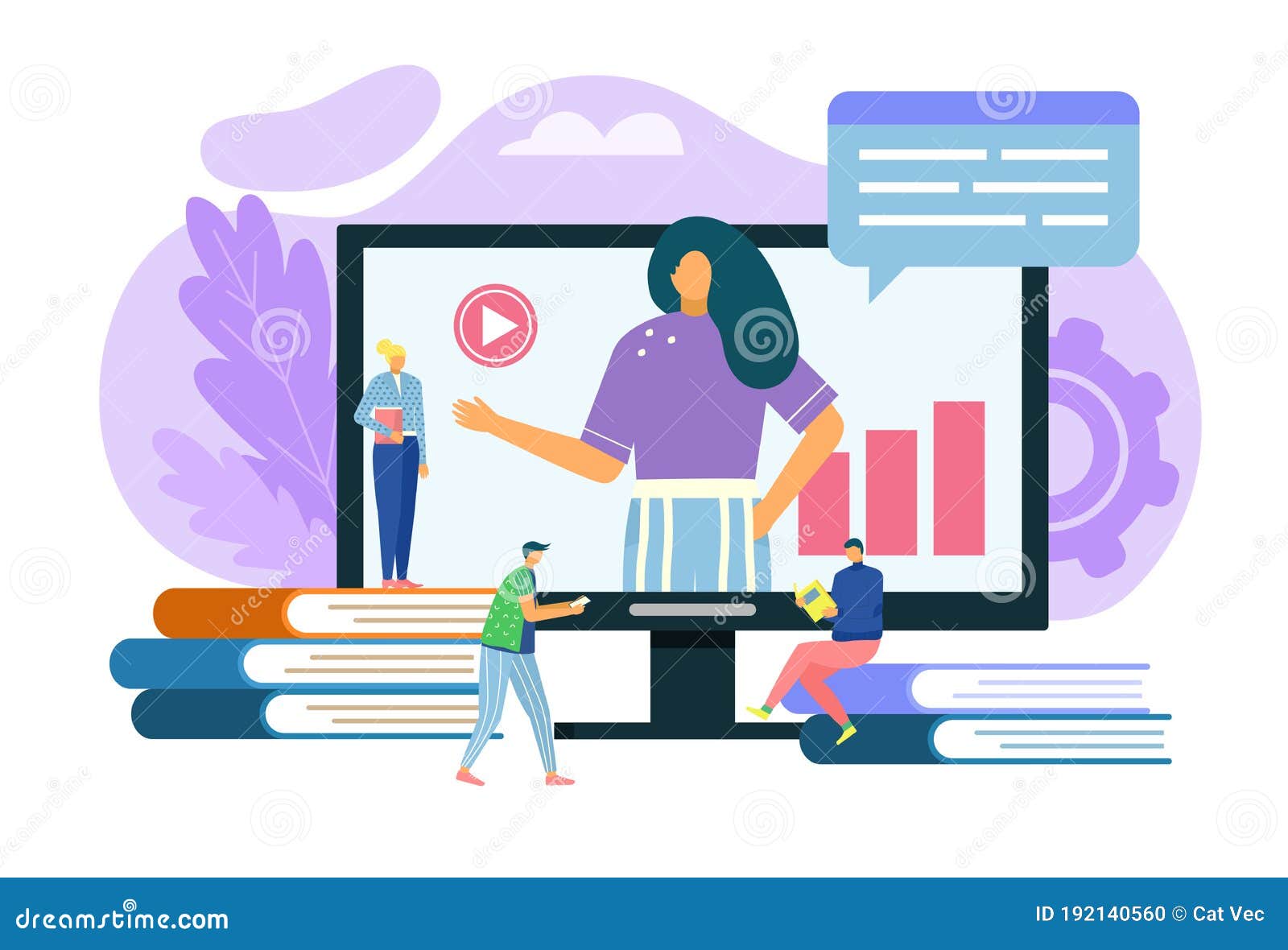 Online Learning Concept Vector Illustration Distance Education ...