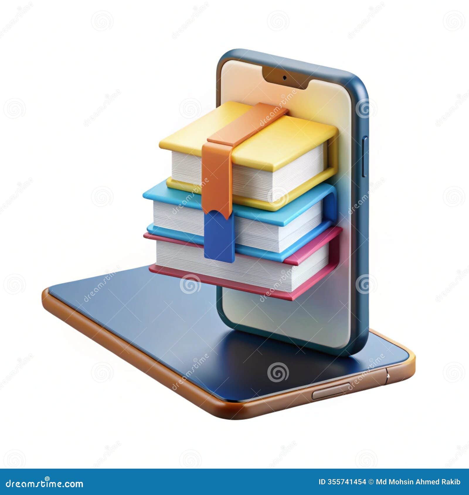 Online Learning Course App 3D Illustration Isolated on White Background ...