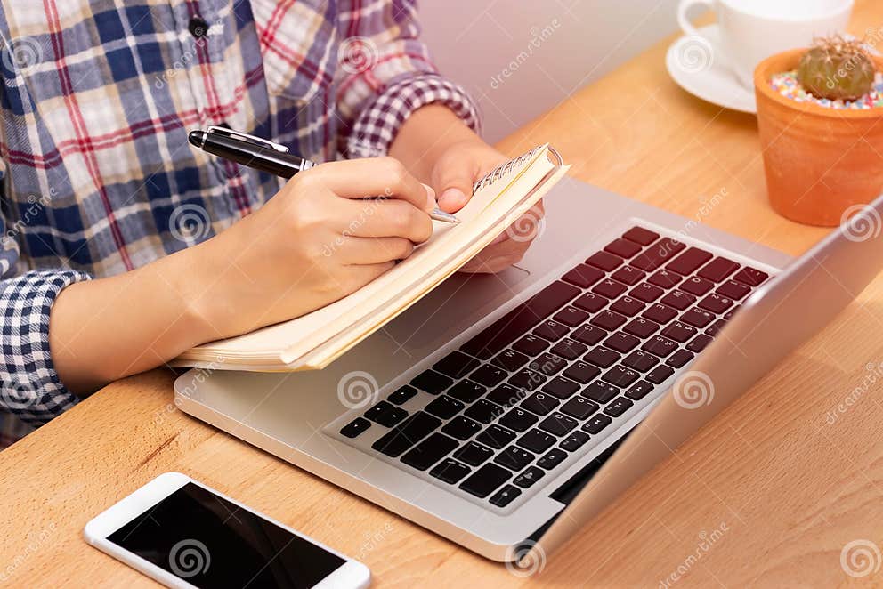 Online Learning Course Concept. Student Using Computer Laptop for ...