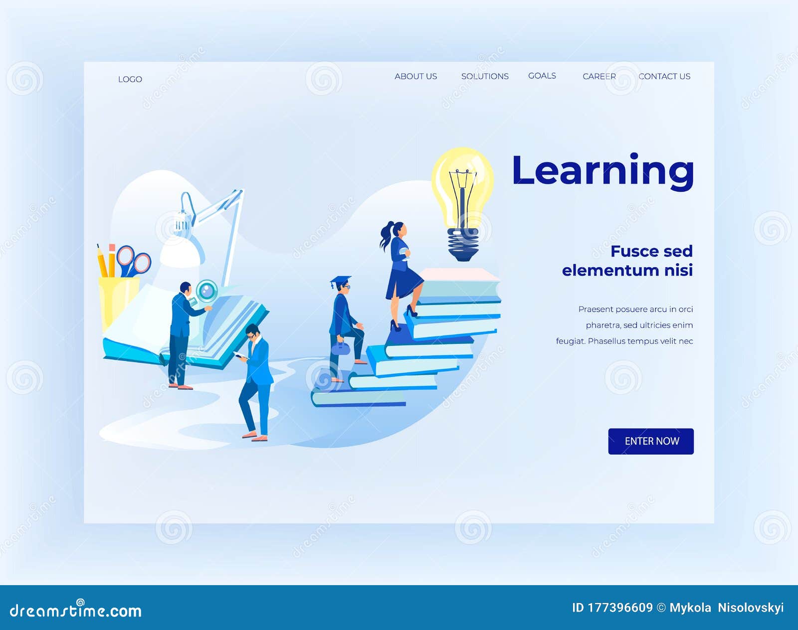 Online Learning and Education Design Landing Page Stock Vector ...