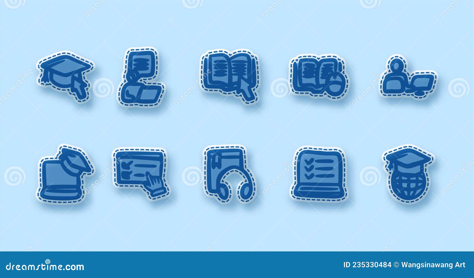 Online Learning Doodle Art Sticker Vector Illustration Isolated ...