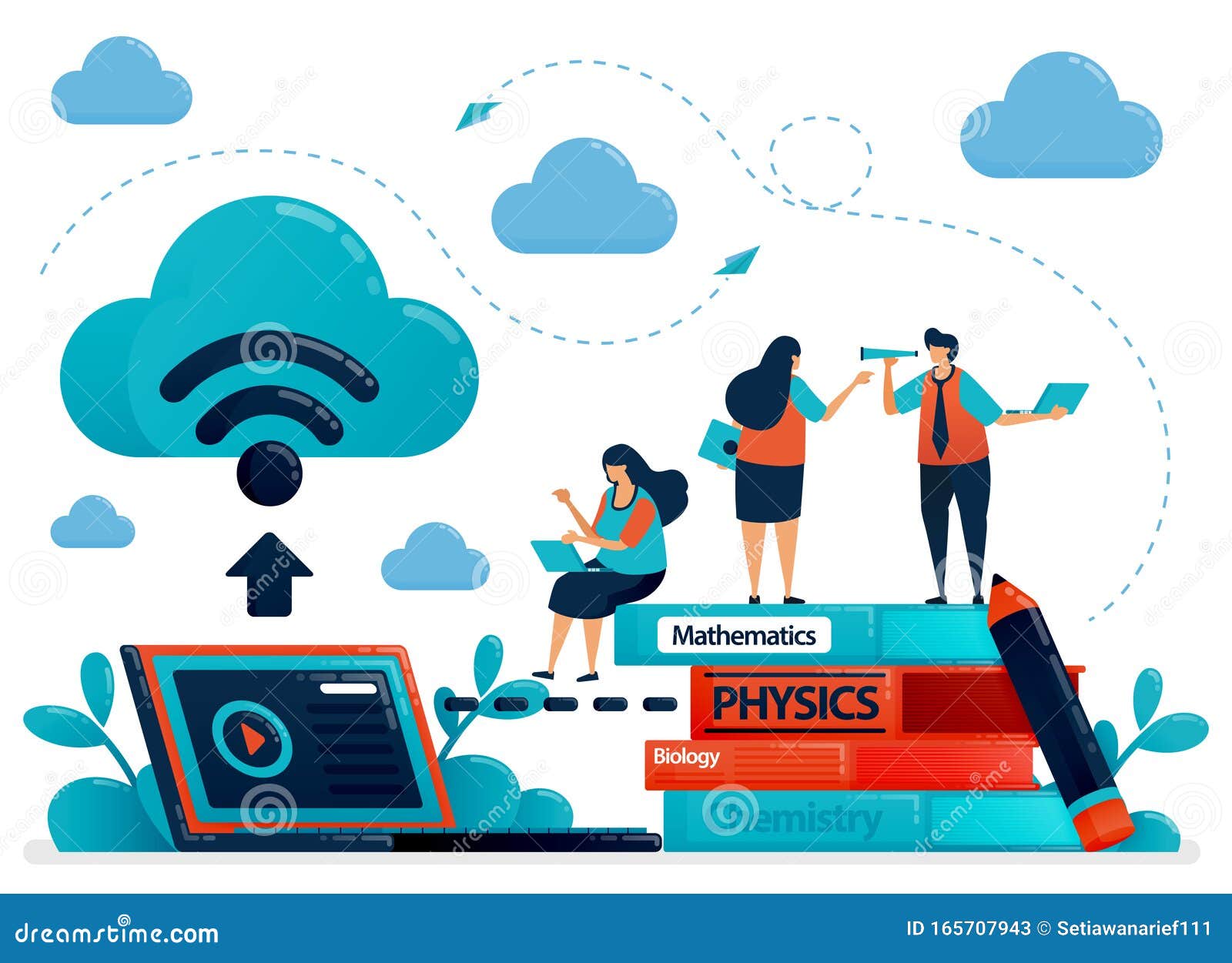 Online Learning or E-learning with Cloud Internet Database. Store ...