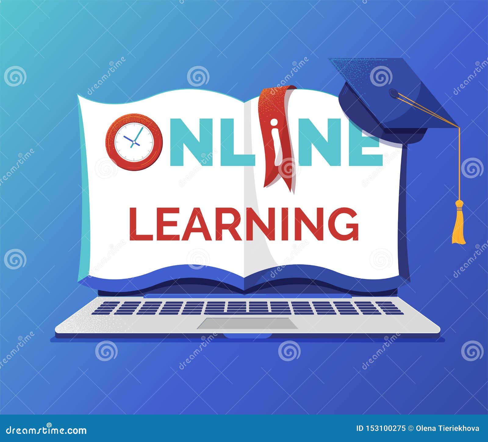 Online Learning and Education Banner Flat Vector Template Stock Vector ...