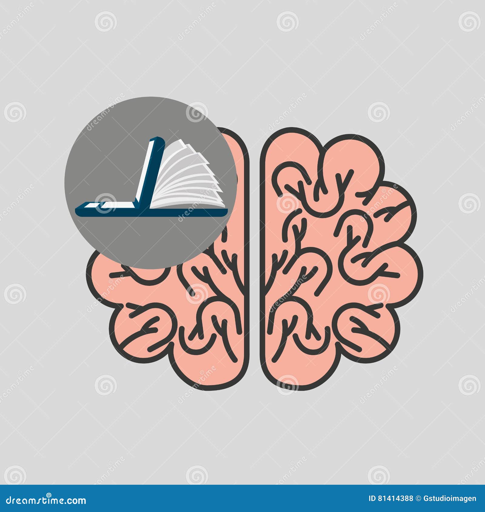 Brain Knowledge Minimalistic Flat Line Outline Stroke Icon Pictogram ...