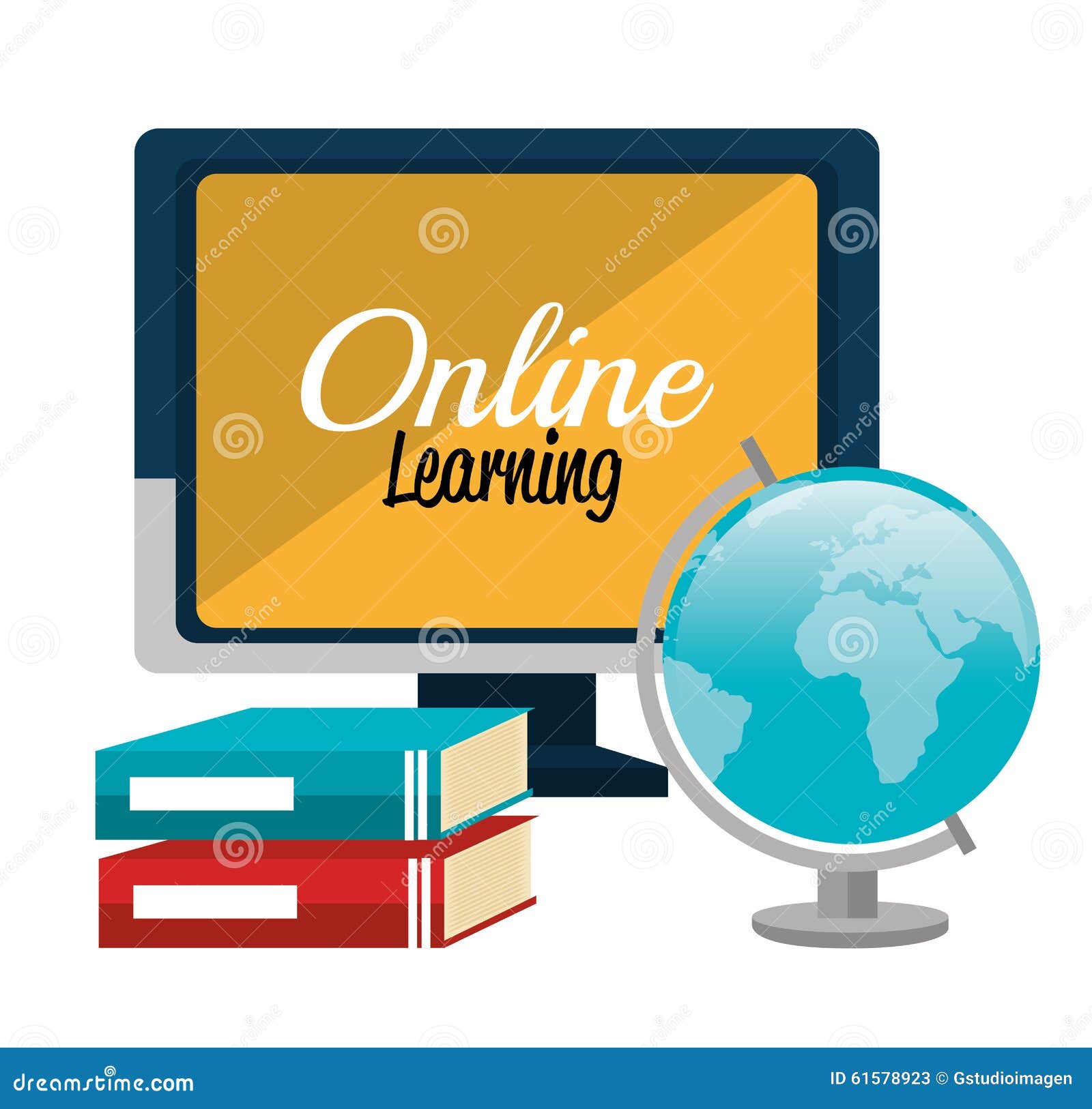 Online Learning Education Graphic Stock Vector - Illustration of ...