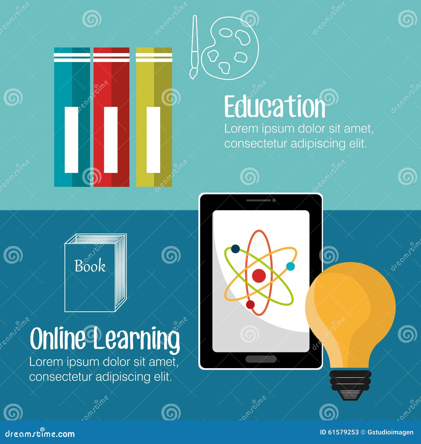 Online Learning Education Graphic Stock Vector - Illustration of ...
