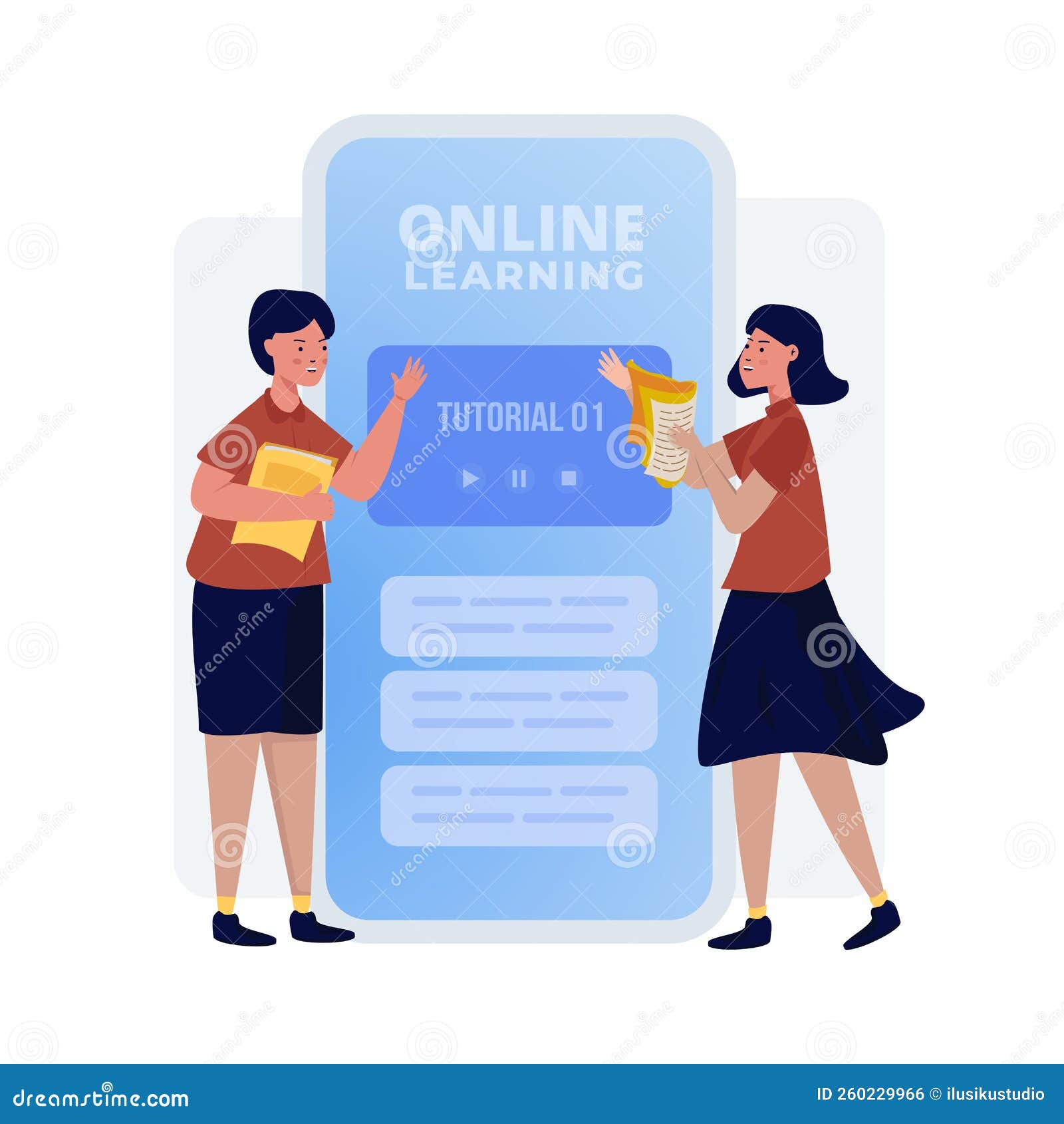 Online Learning Education Illustration Stock Vector - Illustration of ...