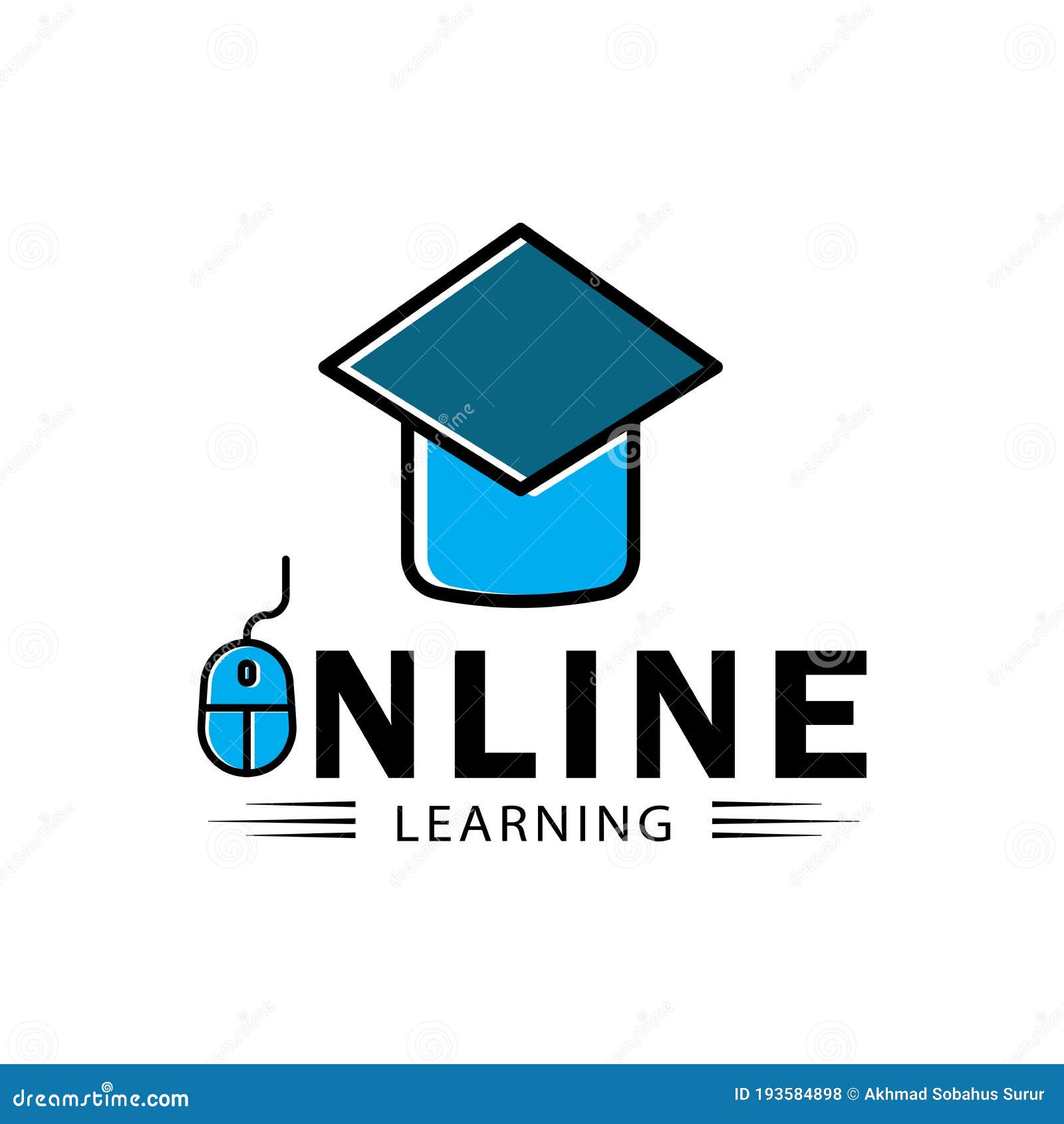 Online Learning Flat Symbol with Writing. Design Vector Stock Vector ...