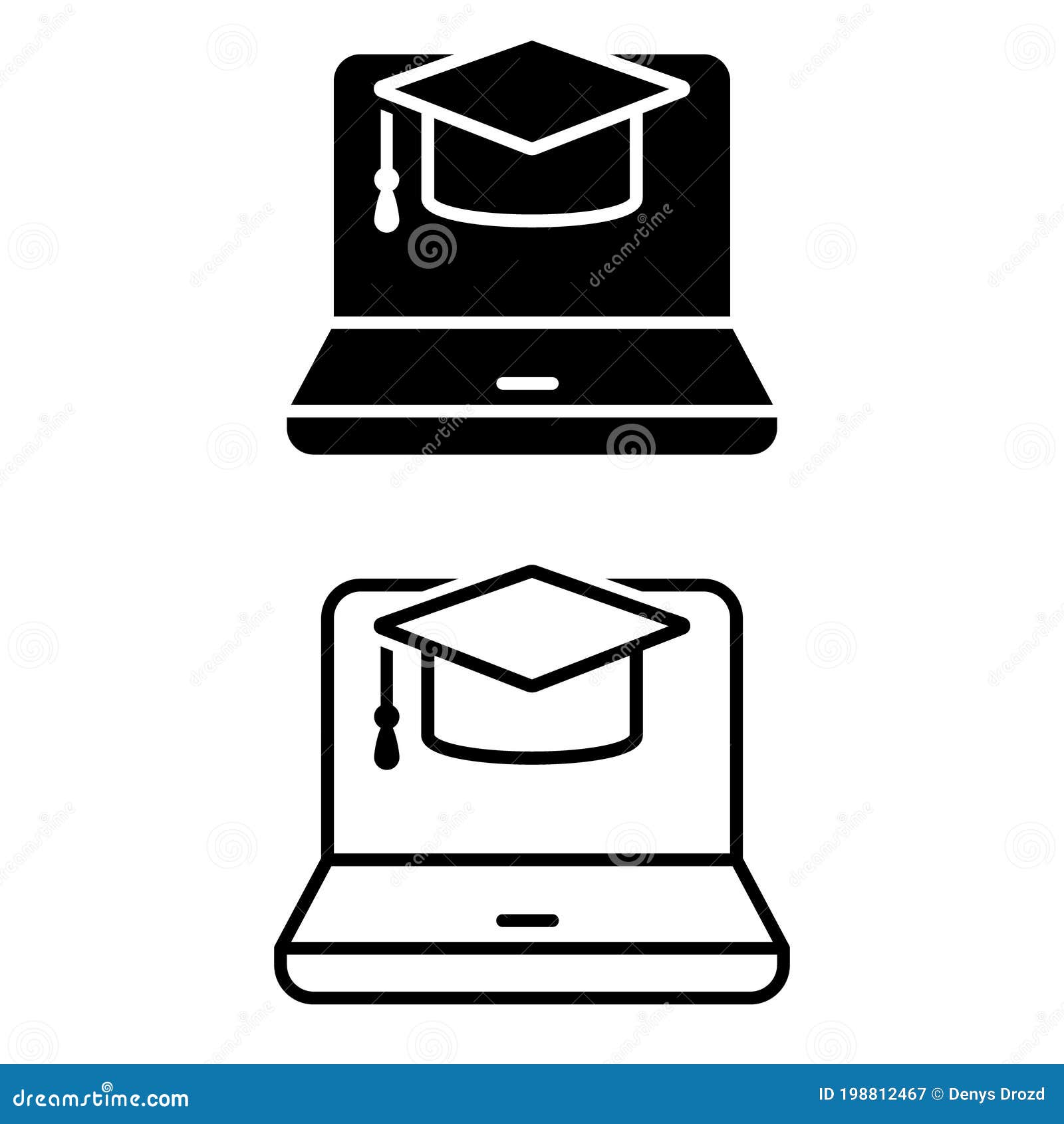 Online Learning Icon Vector Set. Web Academic Illustration Sign ...