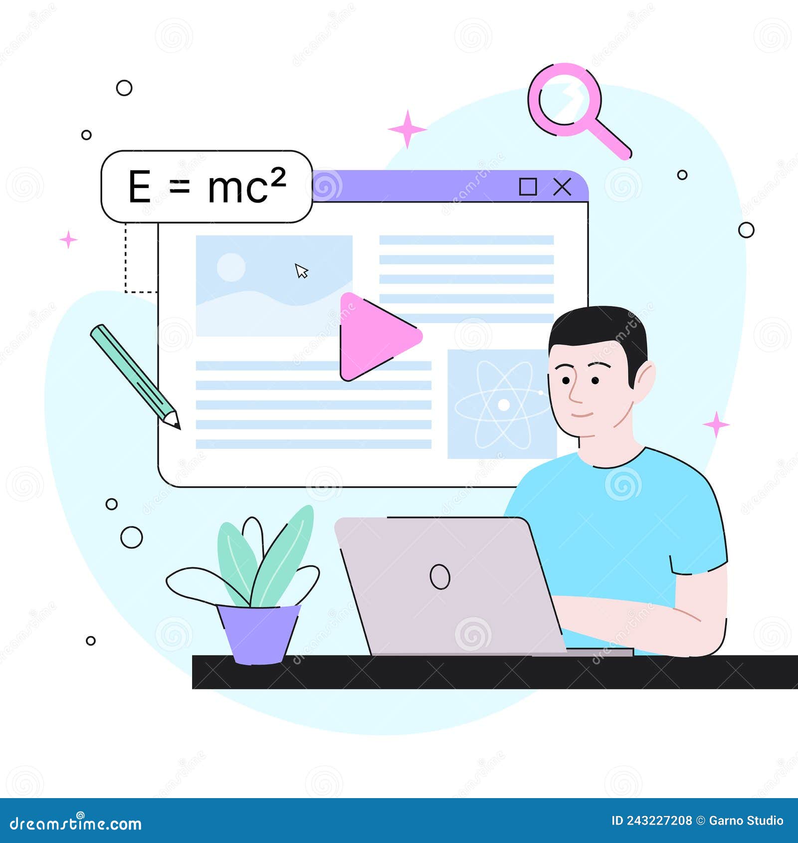 Online Learning Illustration. Graphic Design Stock Vector ...