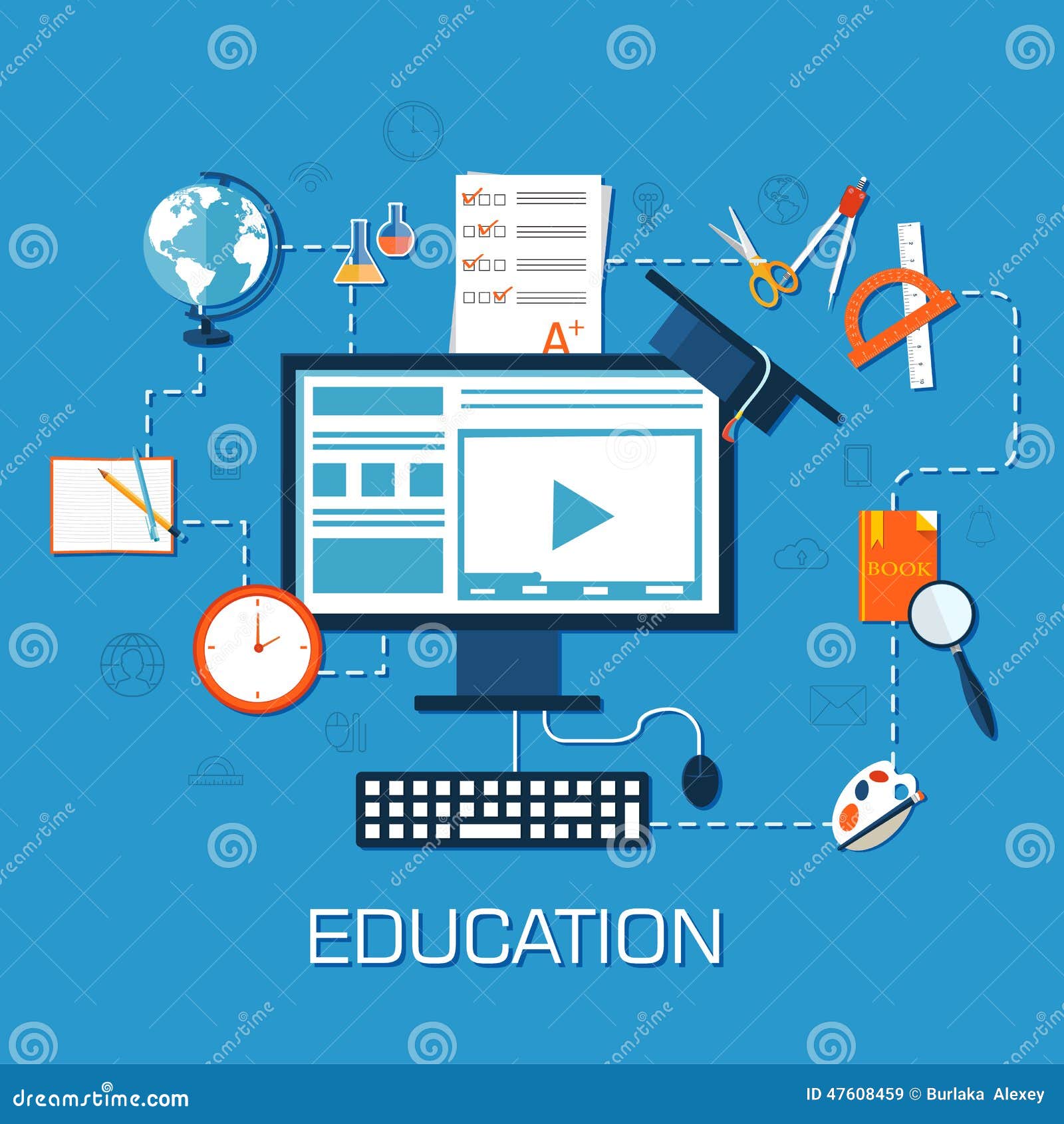 Online Learning Infographic Background Concept in Stock Vector ...