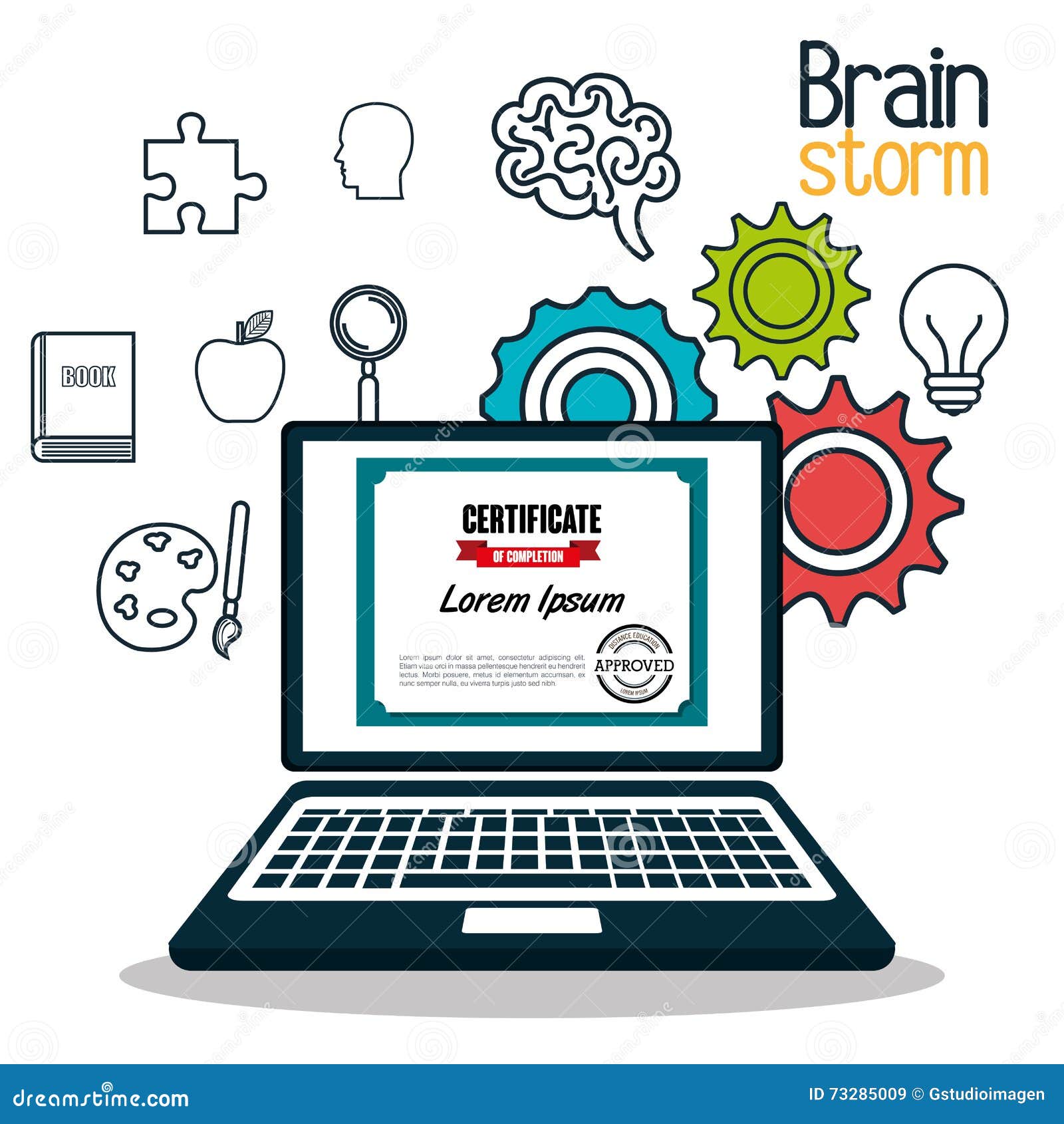 Online Learning Isolated Icon Design Stock Illustration - Illustration ...