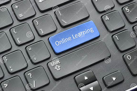 Online Learning Key on Keyboard Stock Image - Image of computer ...
