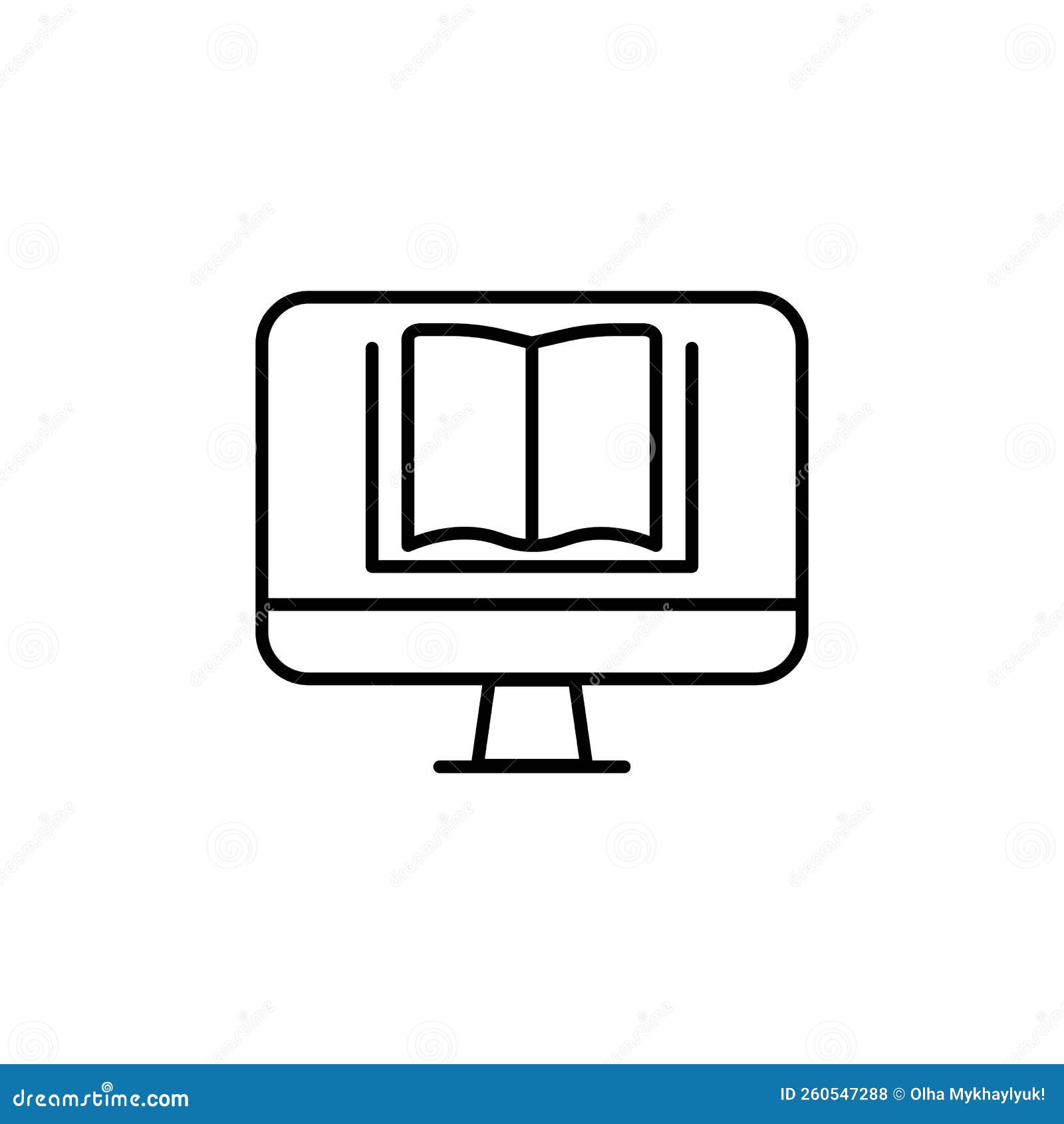 Online Learning Line Icon. Linear Style Sign for Mobile Concept and Web ...