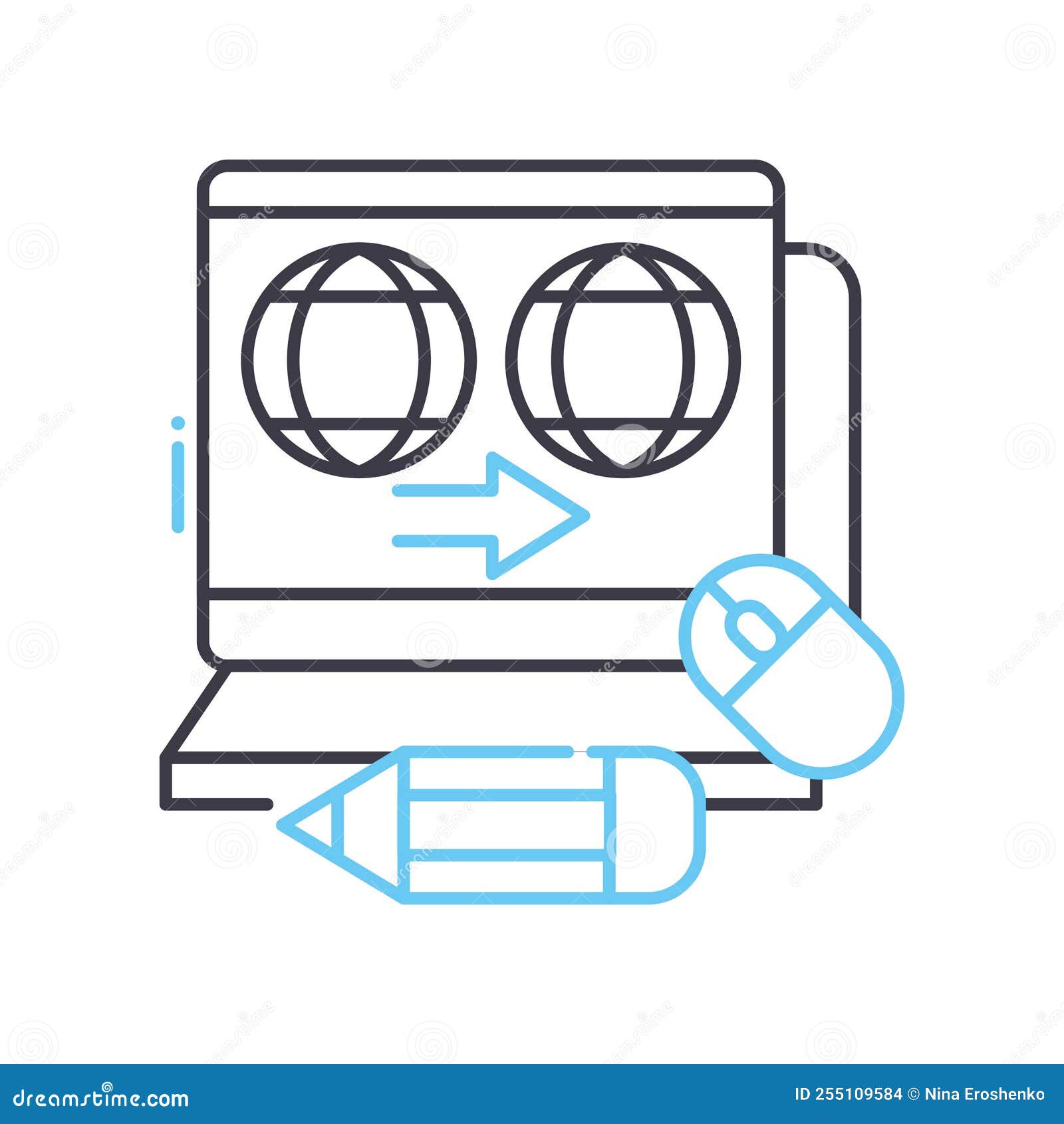Online Learning Line Icon, Outline Symbol, Vector Illustration, Concept ...