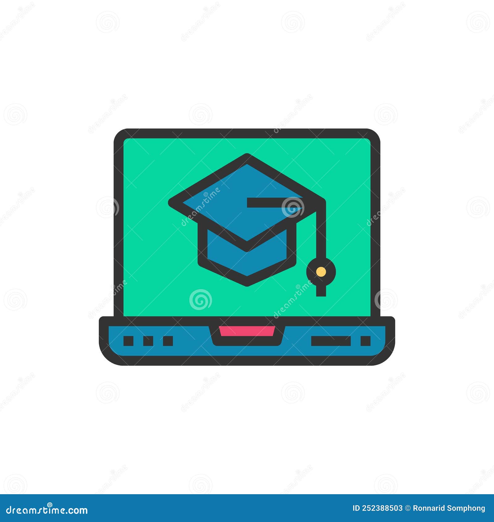 Online Learning Line Icon Vector Illustration Stock Vector ...