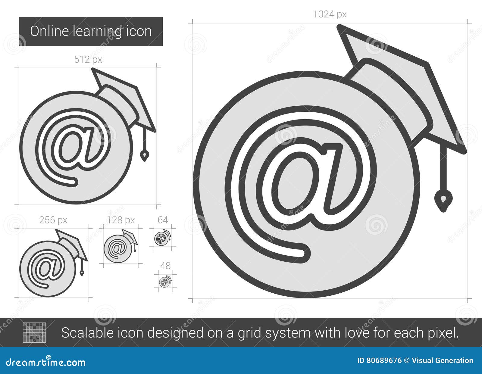 Online learning line icon. stock vector. Illustration of design - 80689676