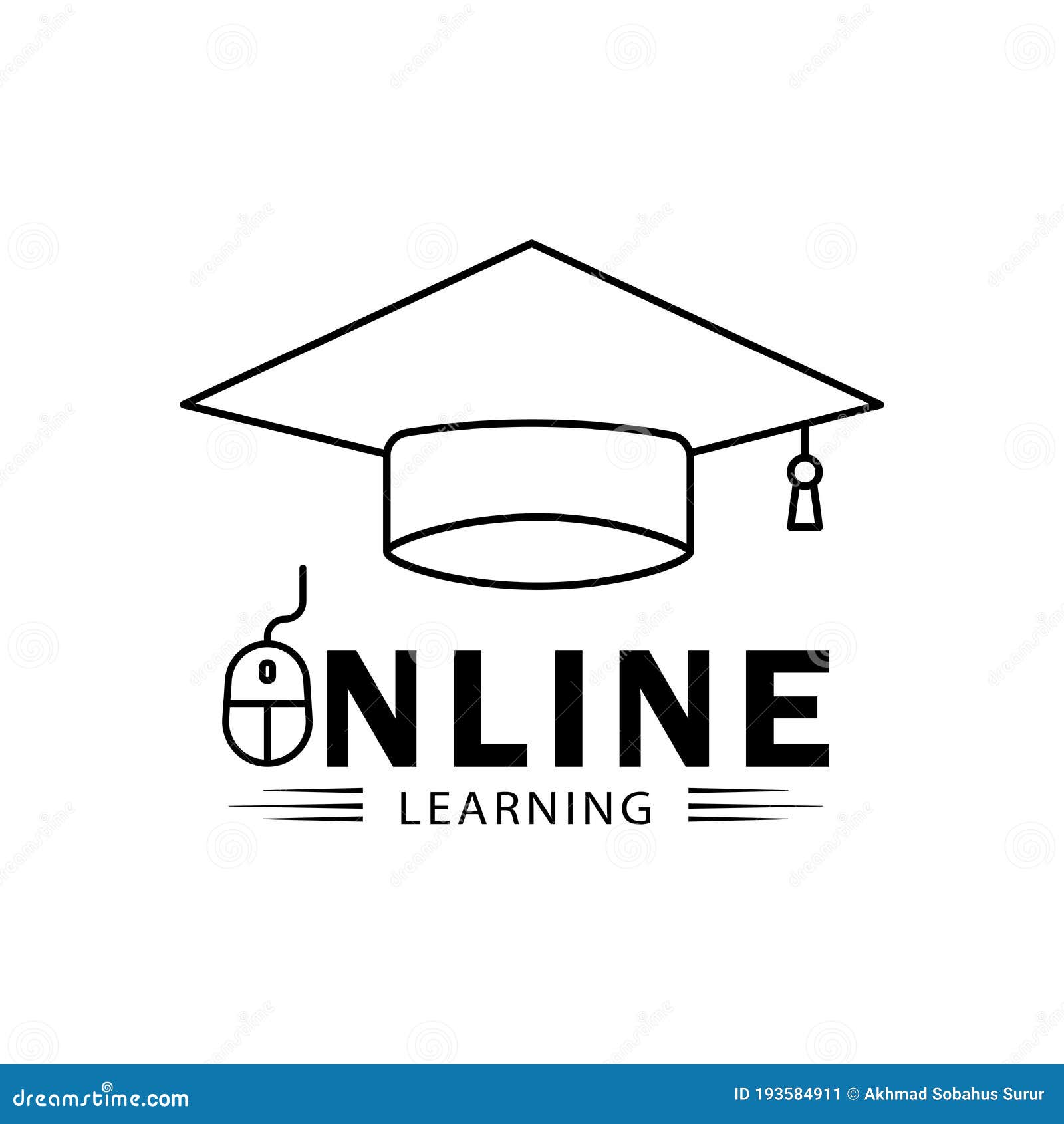 Online Learning Line Symbol with Writing. Design Vector Stock Vector ...