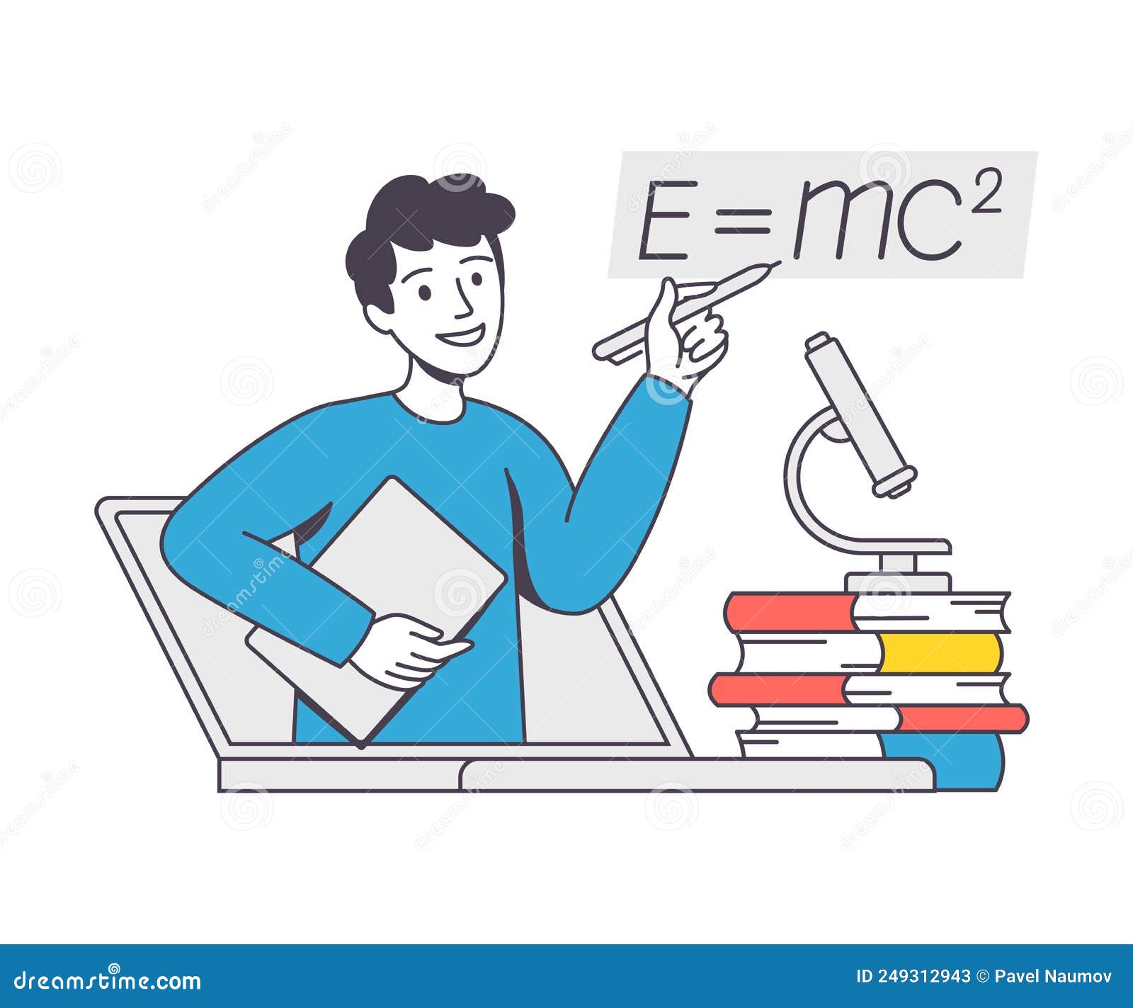 Online Learning With Man Instructor Teaching Formula Engaged In Virtual ...