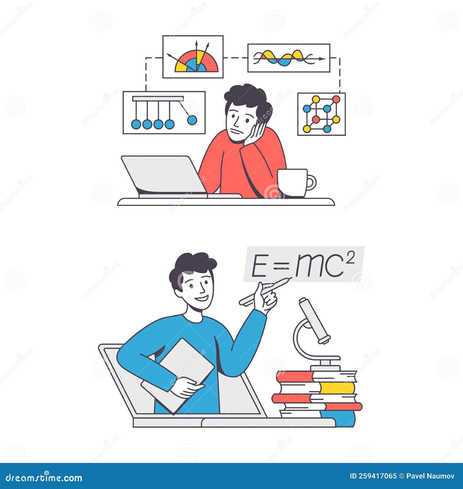Online Learning with Man Student and Teacher Engaged in Virtual Classes ...