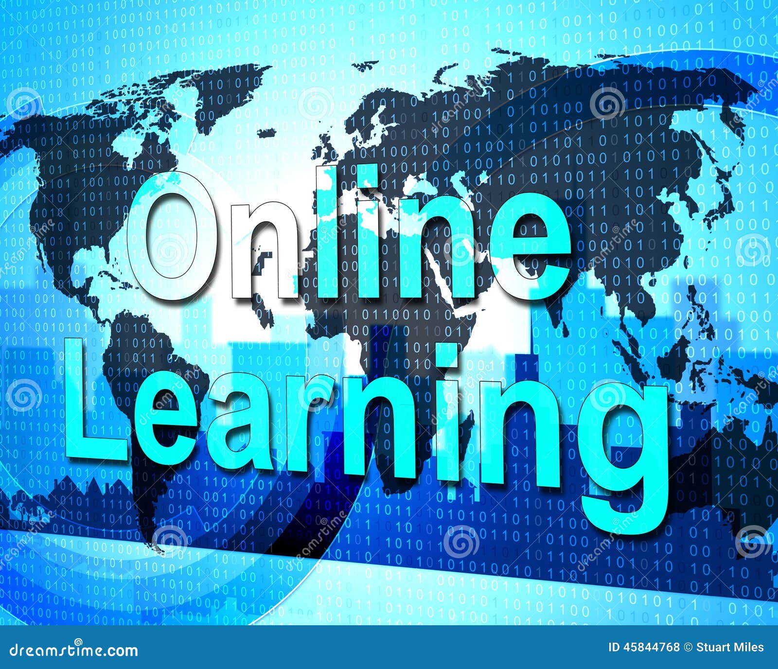 Online Learning Means World Wide Web and College Stock Illustration ...