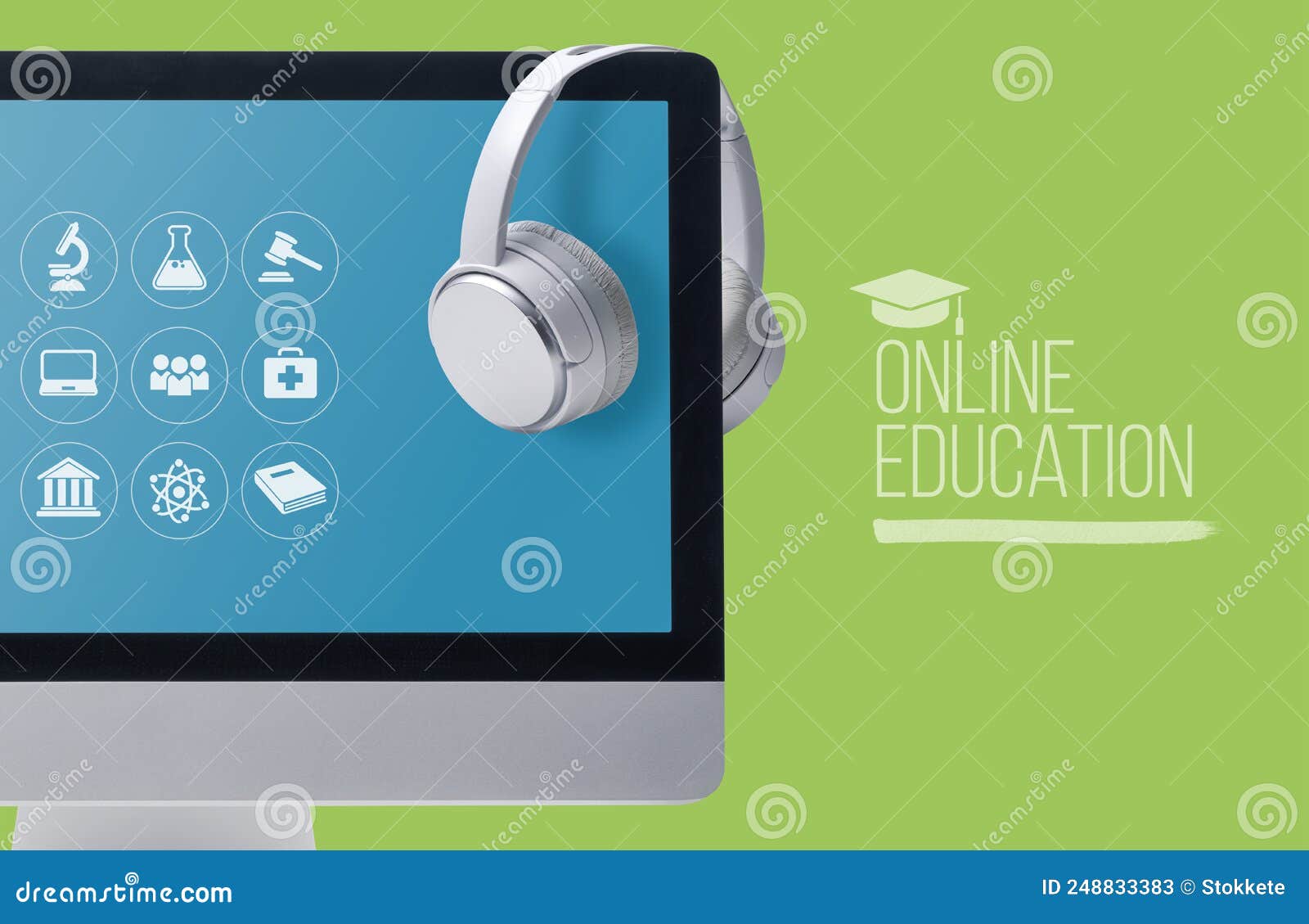 Online Learning Platform on Computer Screen Stock Image - Image of ...