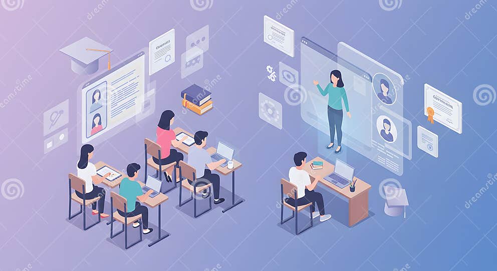 Online Learning Platform with Students Attending Virtual Class ...