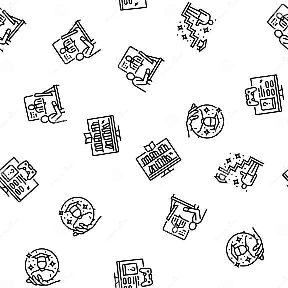 Online Learning Platform Web Seamless Pattern Vector Stock Illustration ...